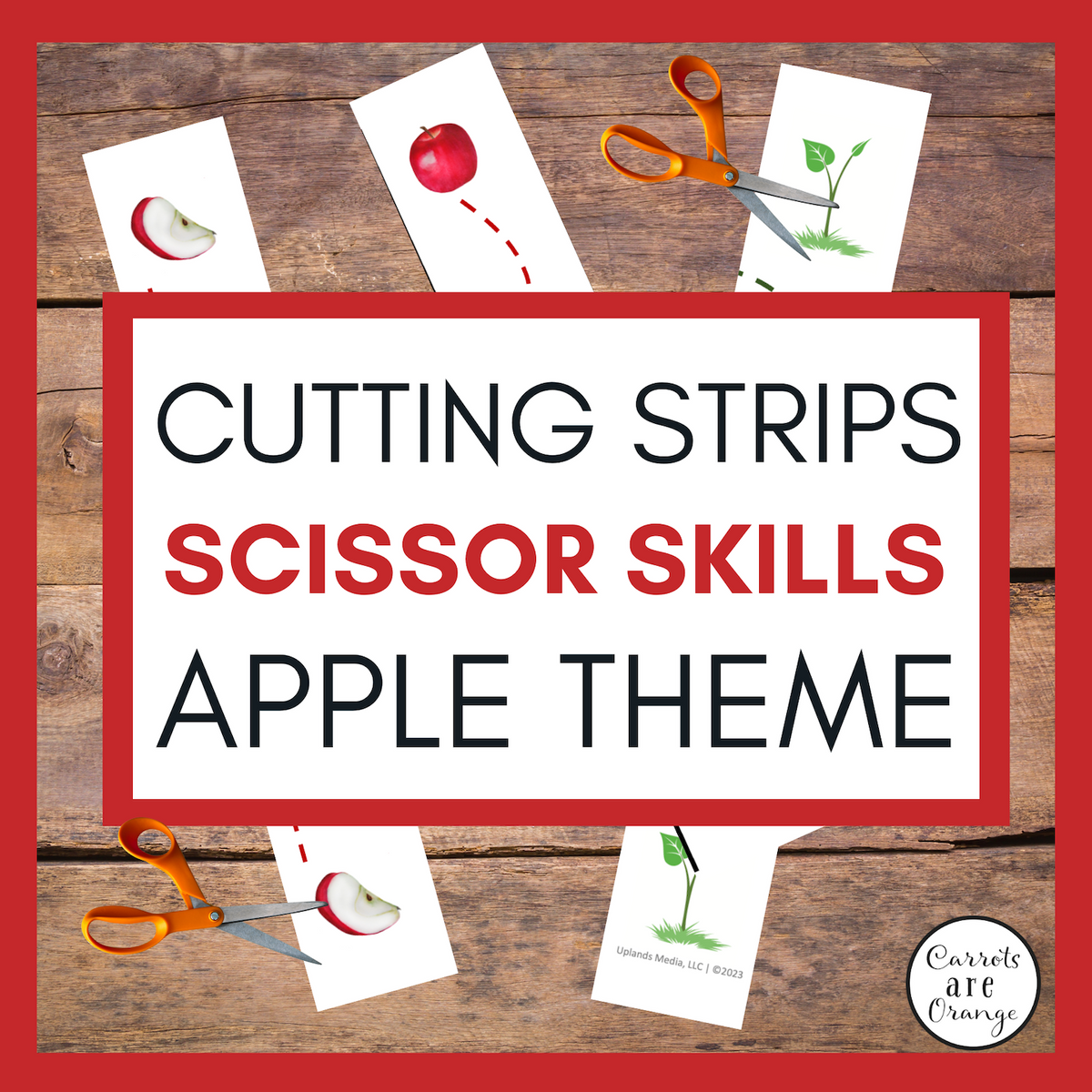 [Cutting Strips] Apple Theme | Printables by Carrots Are Orange