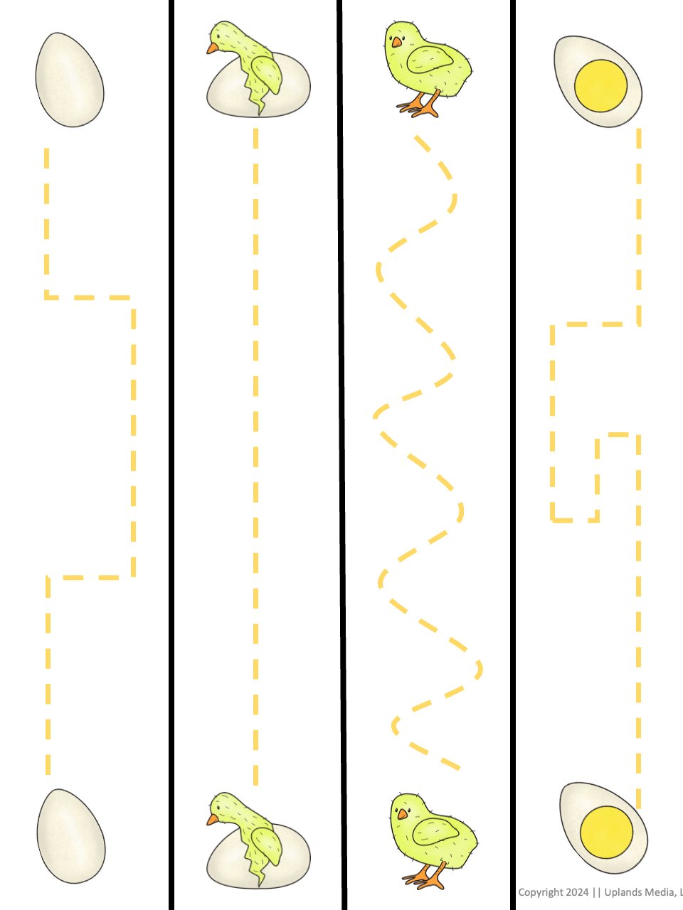 [Cutting Strips] Chicken Theme | Printables by Carrots Are Orange