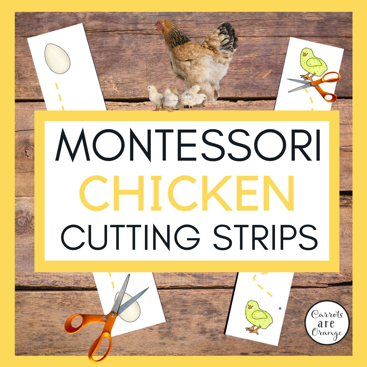 [Cutting Strips] Chicken Theme | Printables by Carrots Are Orange