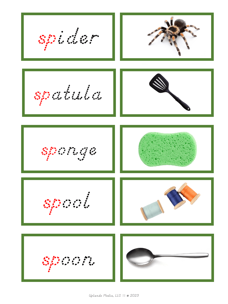[Green Level] Digraph Word Label & Image Cards #2 | Printables by ...