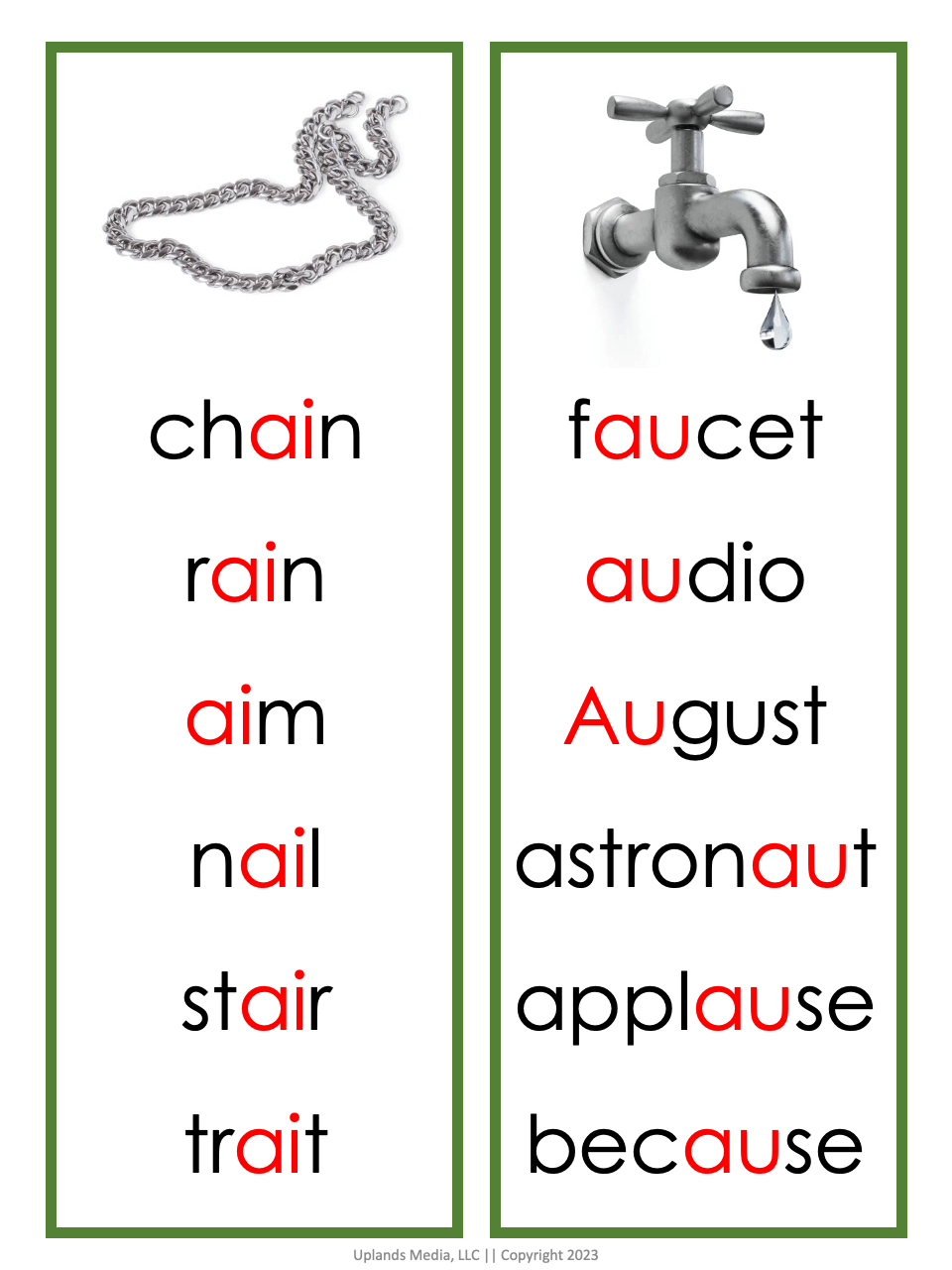[Green Series] Phonogram Word Lists - Vowel Teams | Printables by ...