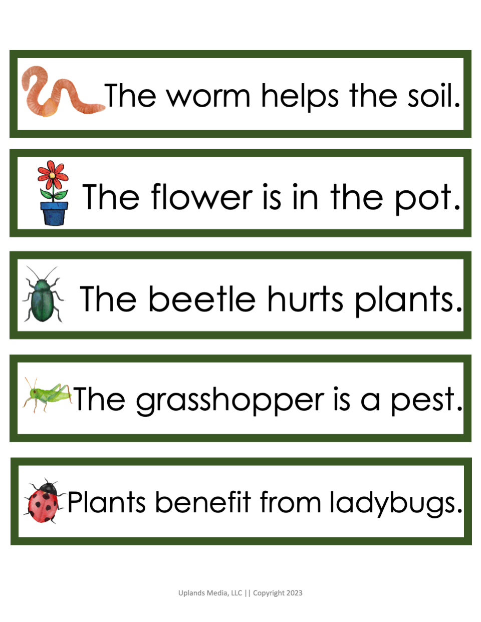 [Language] Vocabulary & Sentence Cards - Earth Day | Printables by ...
