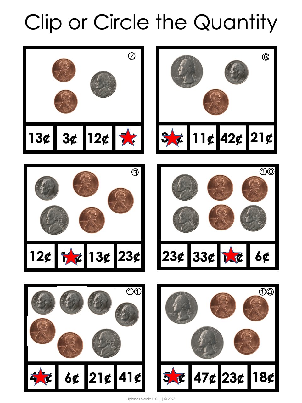 [Money] Coin Clip Cards | Printables by Carrots Are Orange