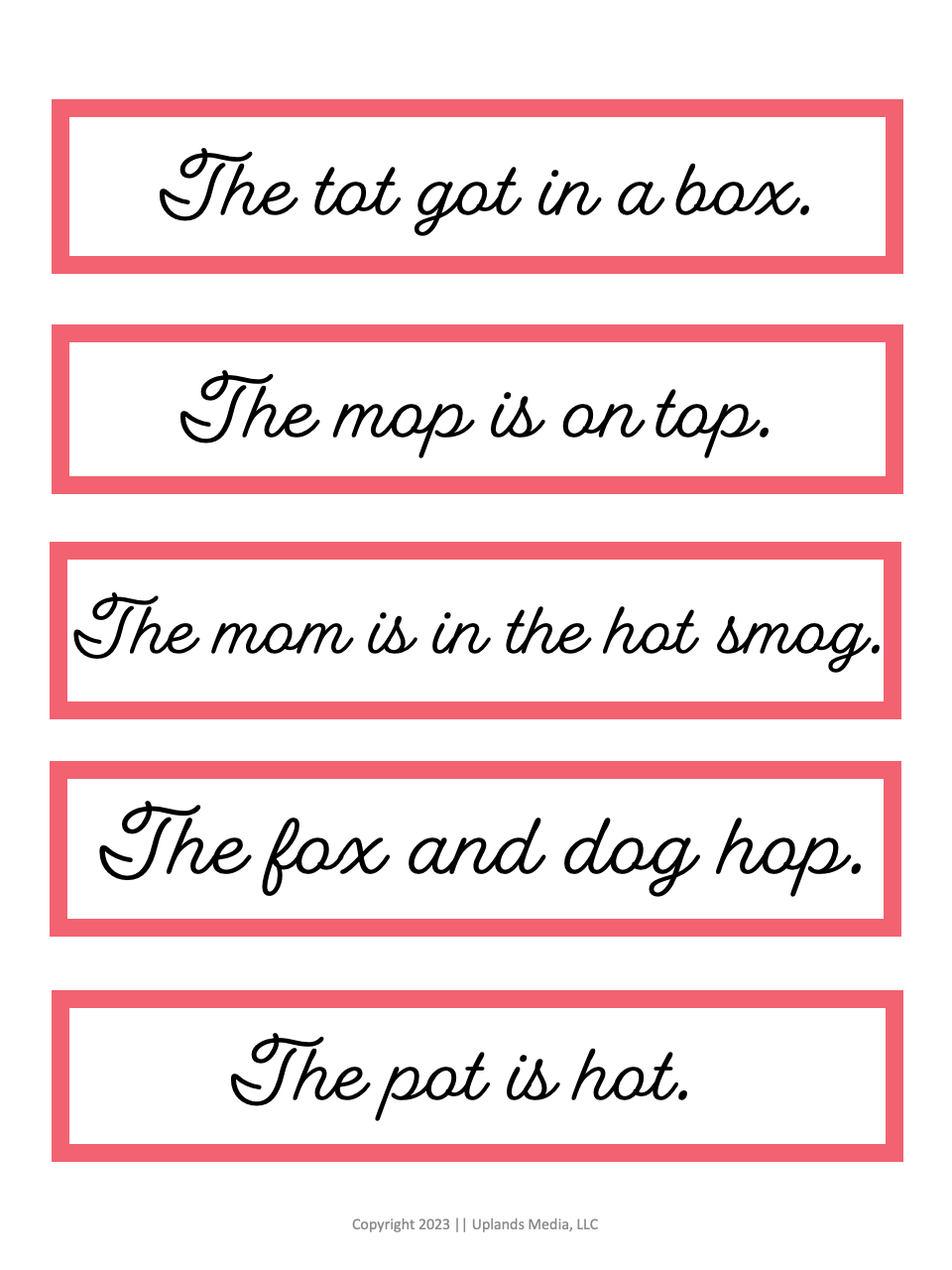 [Pink Level] Short Vowel Sentences | Printables by Carrots Are Orange