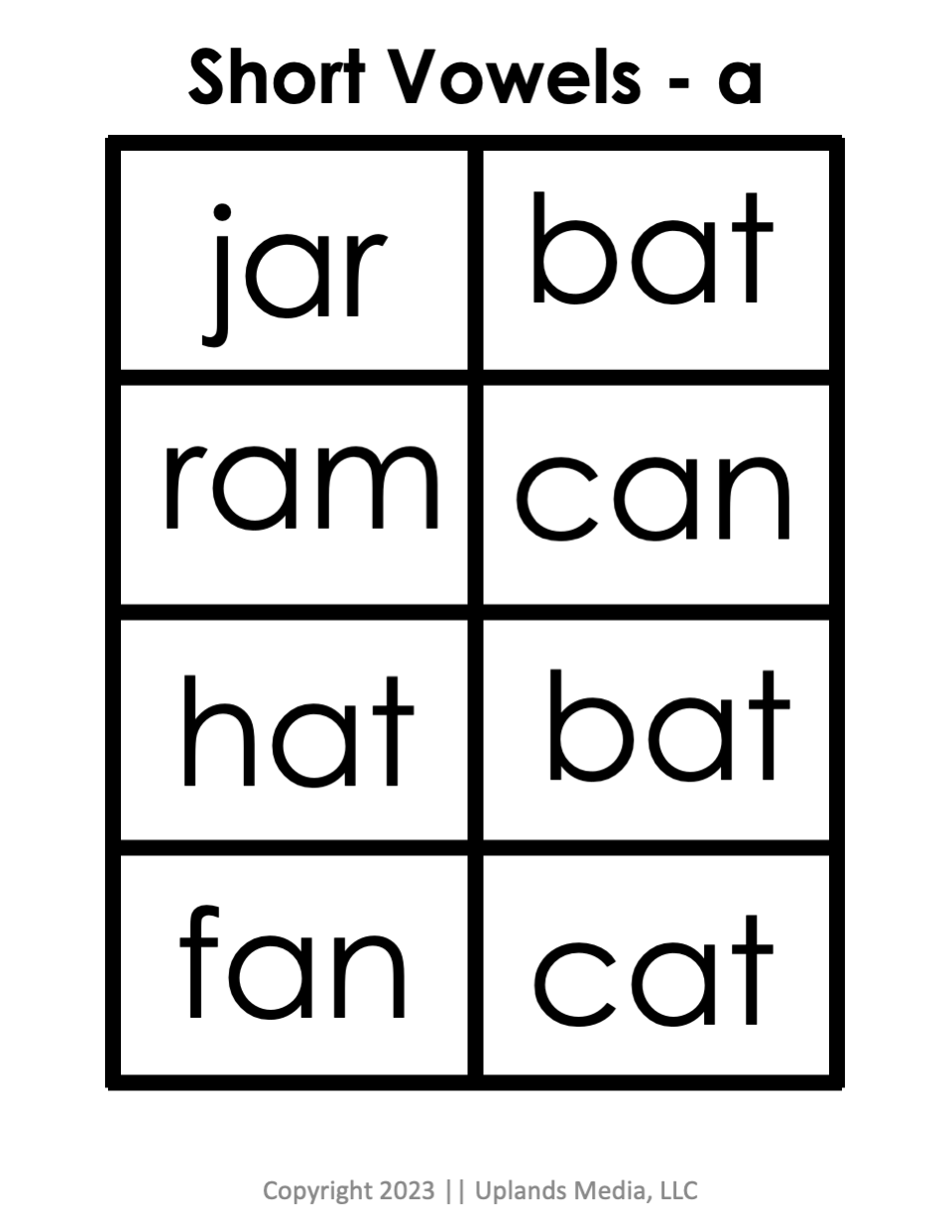 [Pink Series] Short Vowel Word & Image Match & Sort | Printables by ...