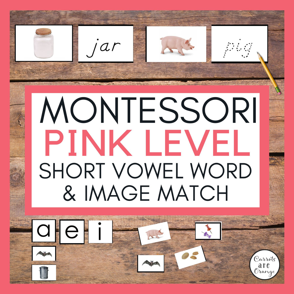 [Pink Series] Short Vowel Word & Image Match & Sort | Printables by ...