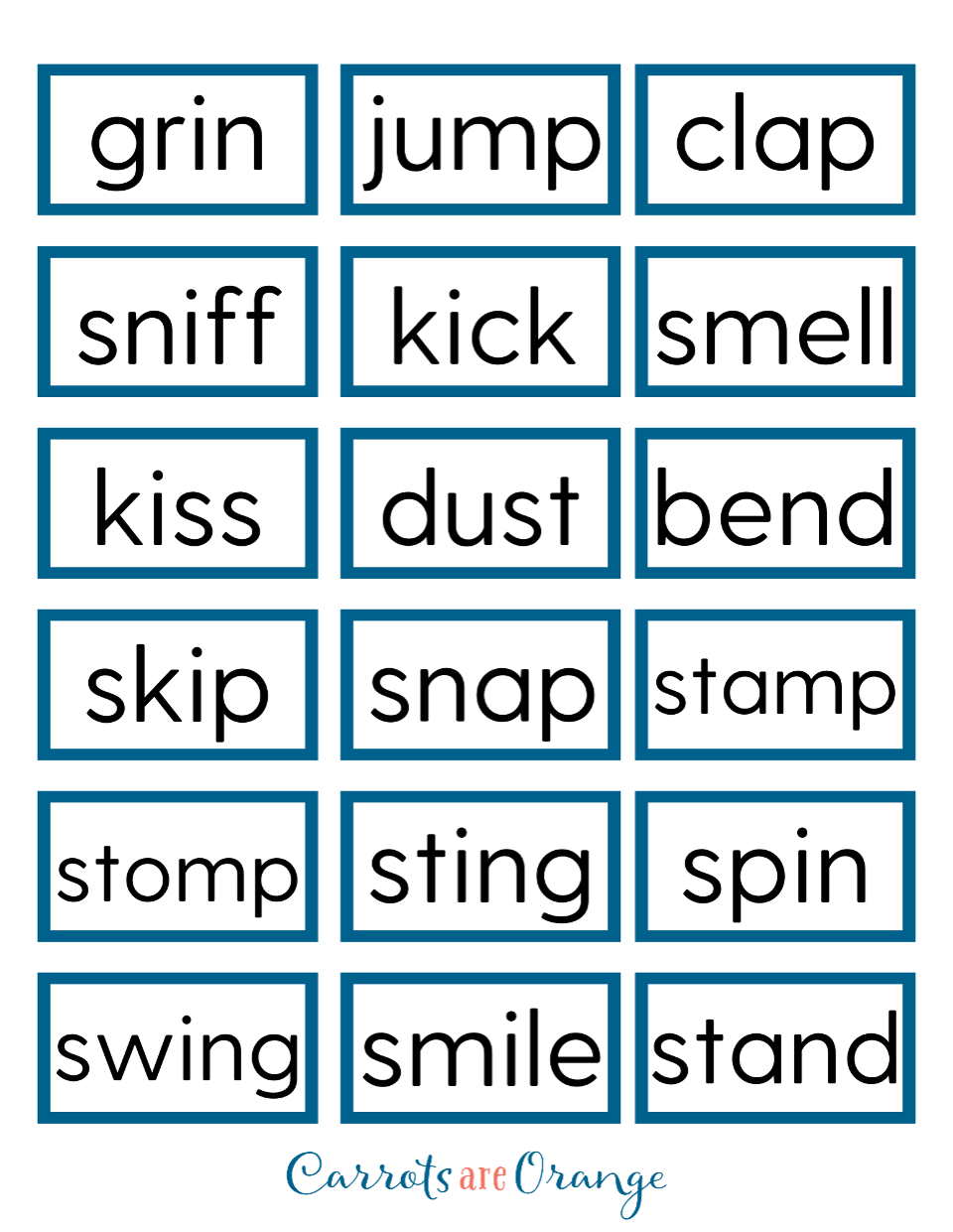 [Blue Level] Command Cards | Printables by Carrots Are Orange