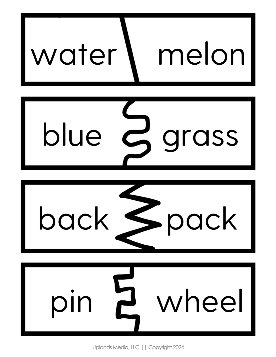 [Blue Level] Compound Word Puzzles | Printables by Carrots Are Orange