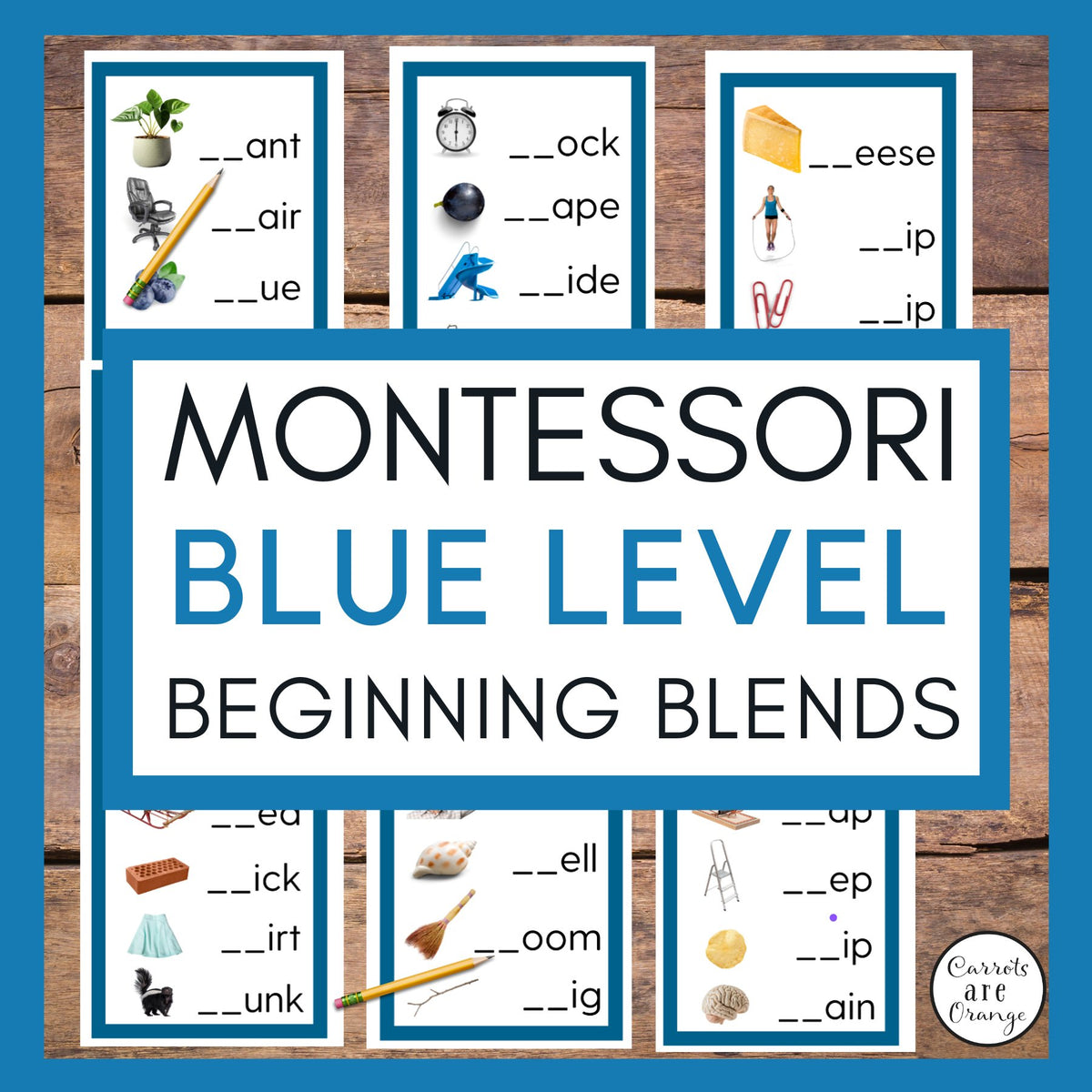 [Blue Level] Beginning Blend Cards | Printables by Carrots Are Orange