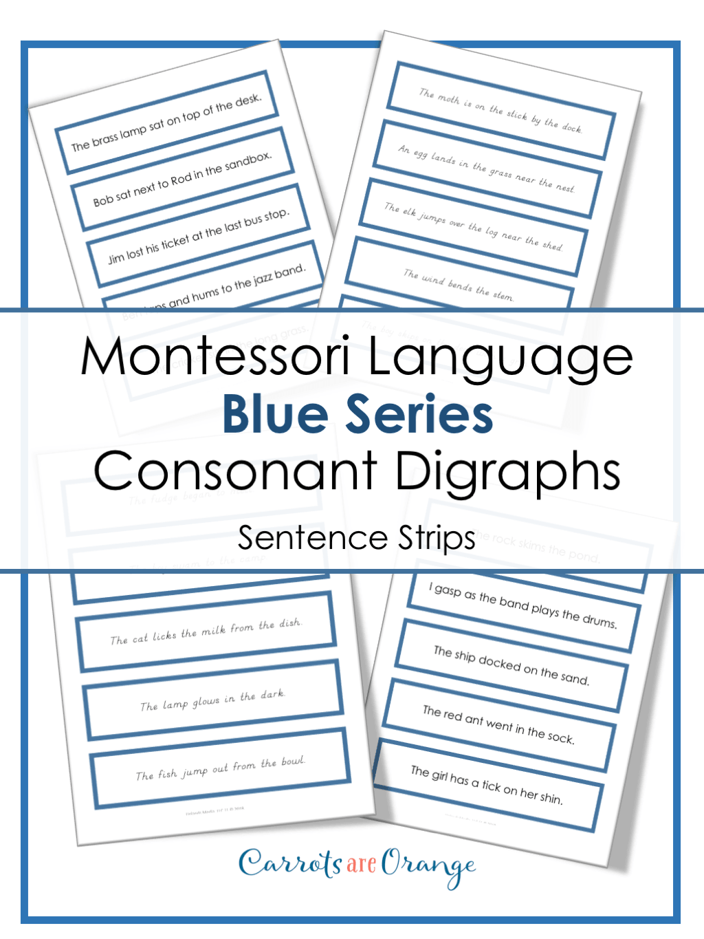[Blue Level] Sentence Strips | Printables by Carrots Are Orange