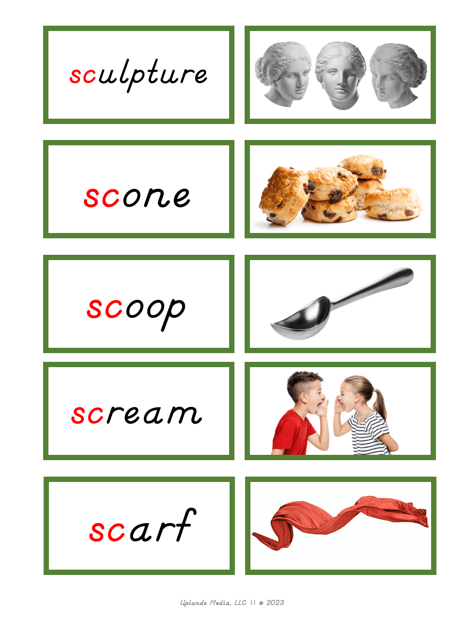 [Green Level] Digraph Word Label & Image Cards #2 | Printables by ...