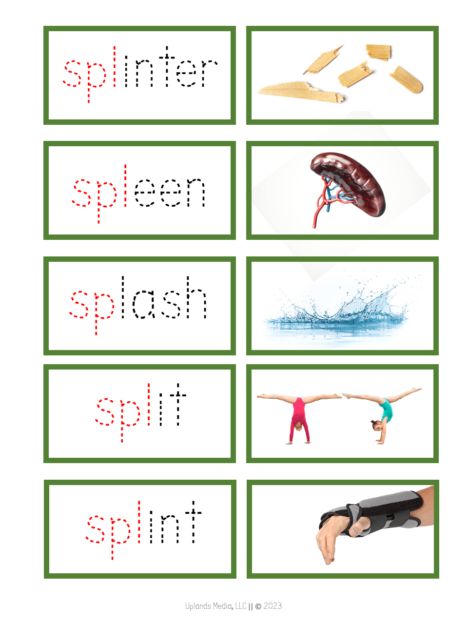 [Green Level] Digraph Word Label & Image Cards #2 | Printables by ...