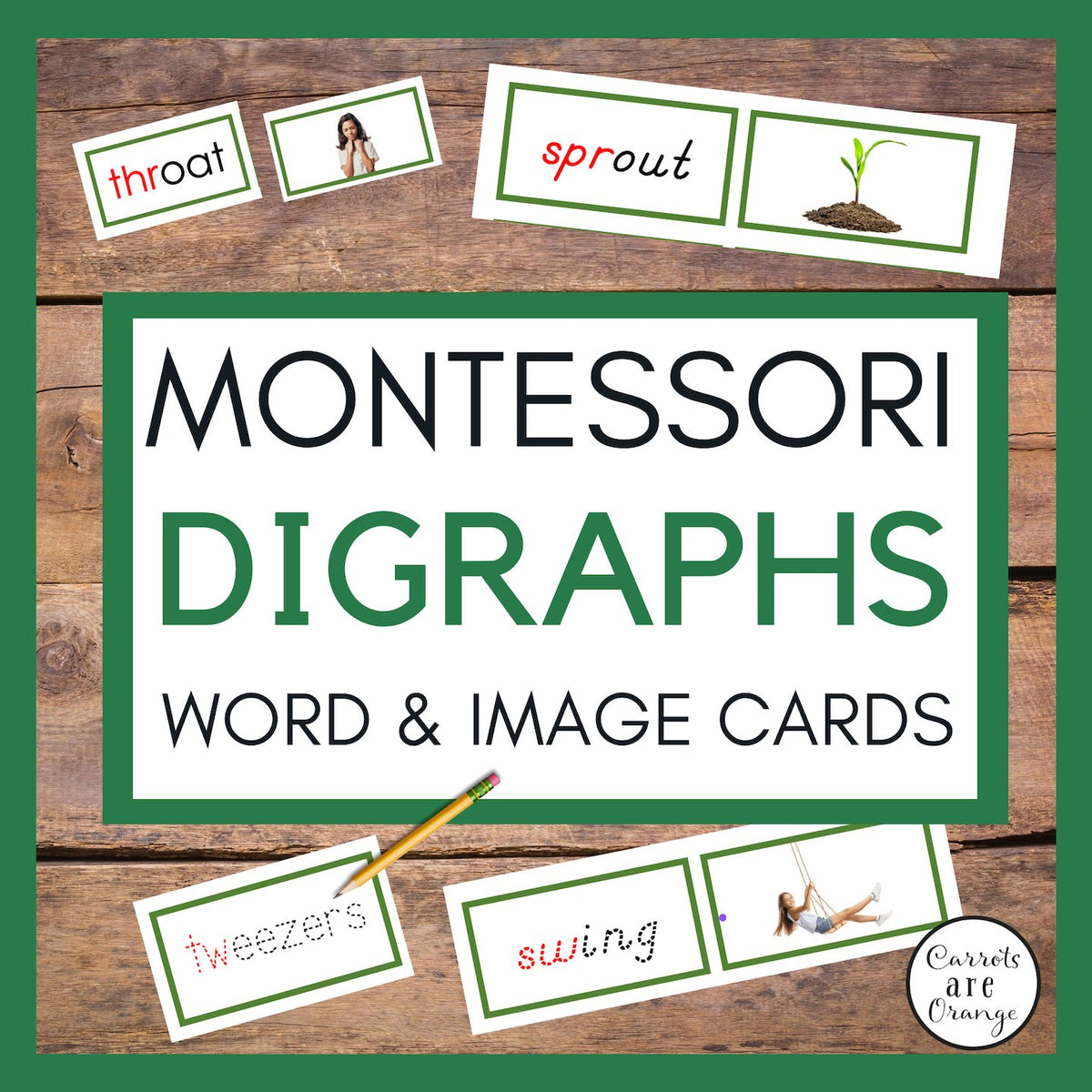 [Green Level] Digraph Word Label & Image Cards #3 | Printables by ...