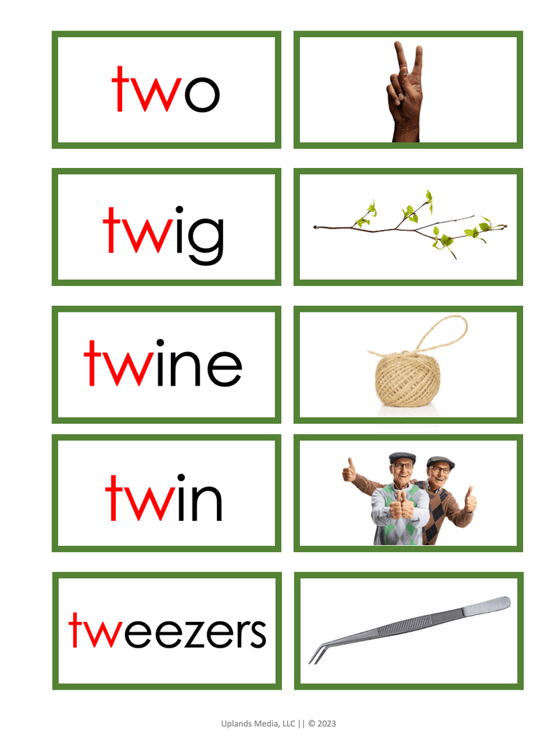 [Green Level] Digraph Word Label & Image Cards #3 | Printables by ...