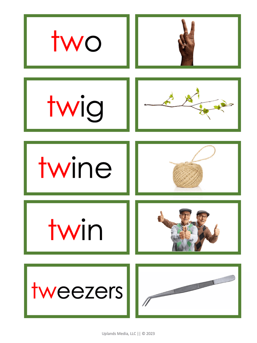[Green Level] Digraph Word Label & Image Cards #3 | Printables by ...