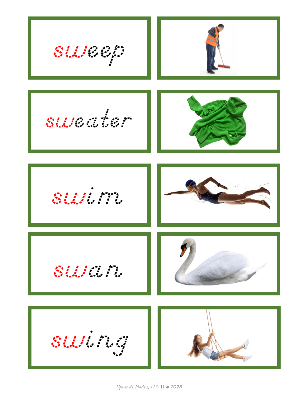 [Green Level] Digraph Word Label & Image Cards #3 | Printables by ...