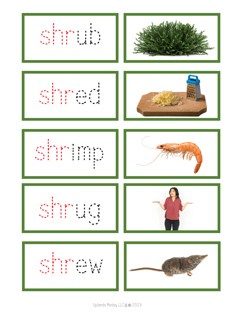 [Green Level] Digraph Word Label & Image Cards #3 | Printables by ...