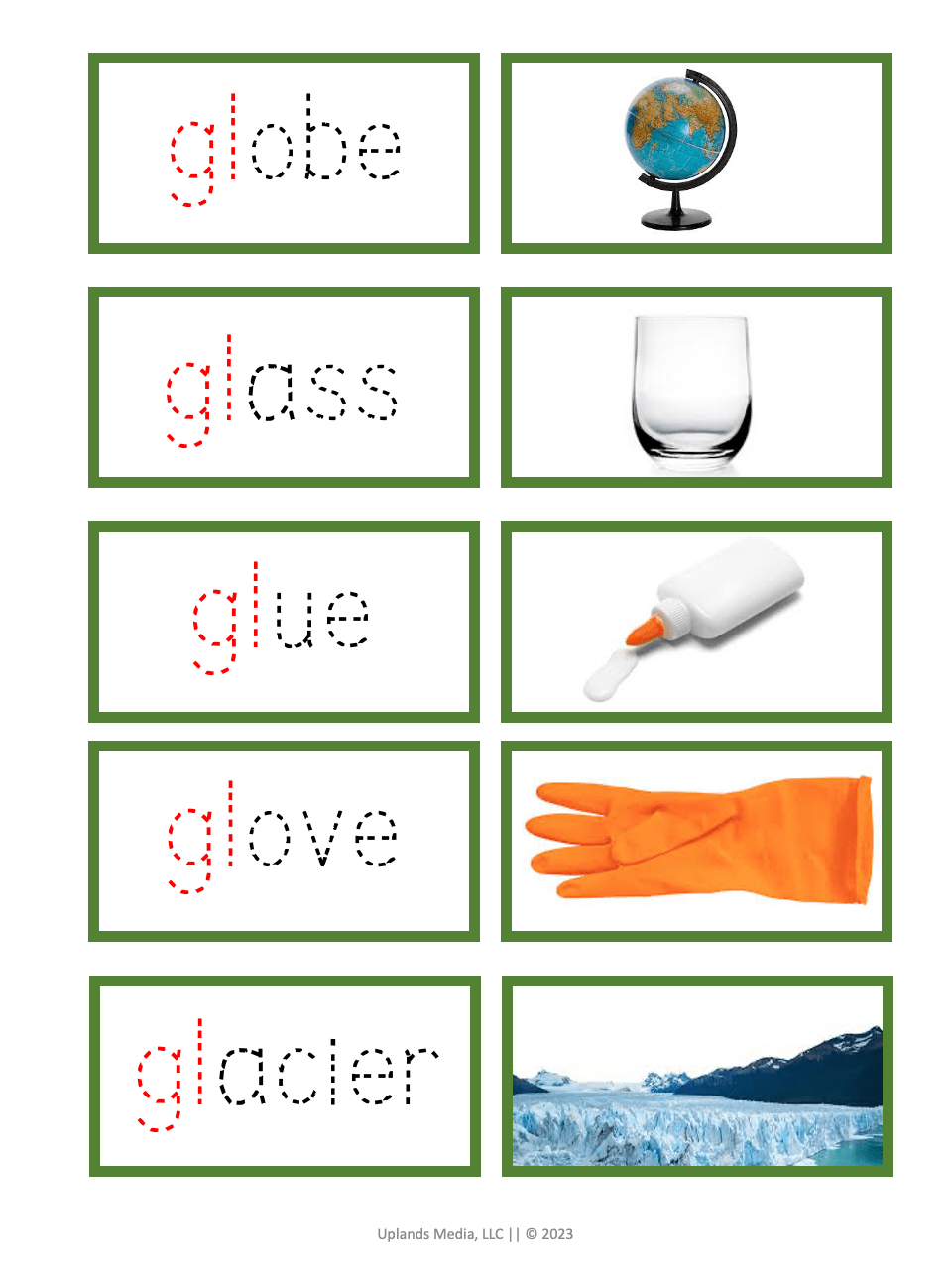 [Green Level] Digraph Word Label & Image Cards | Printables by Carrots ...