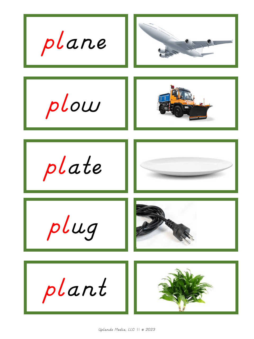 [Green Level] Digraph Word Label & Image Cards | Printables by Carrots ...
