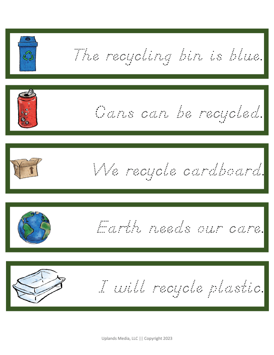 [Language] Vocabulary & Sentence Cards - Earth Day | Printables by ...