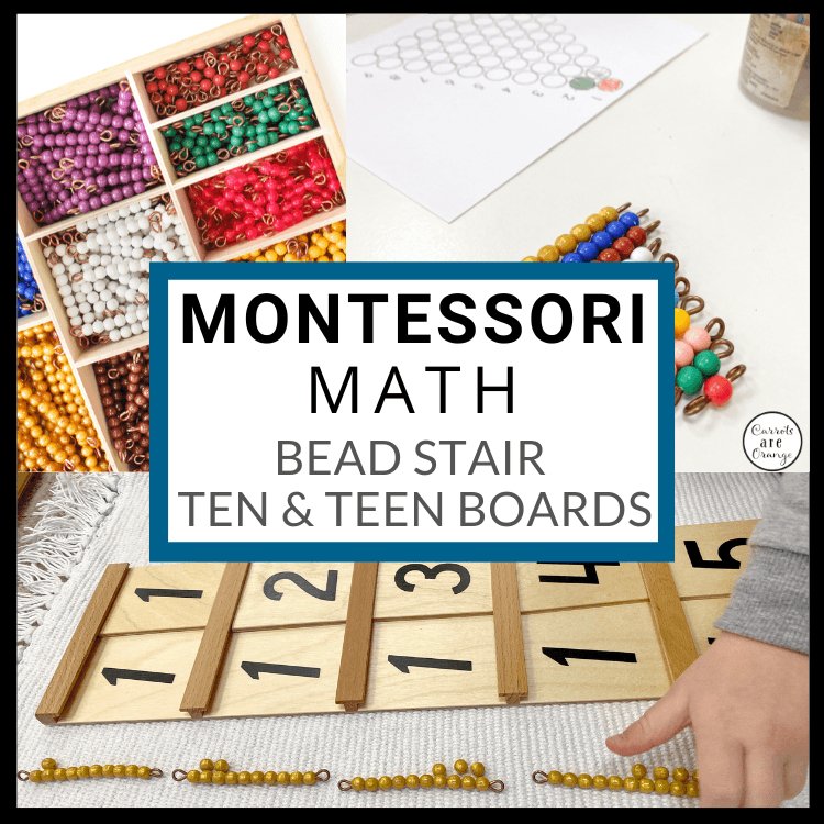 [Math] Bead Stair and Ten & Teen Board | Printables by Carrots Are Orange
