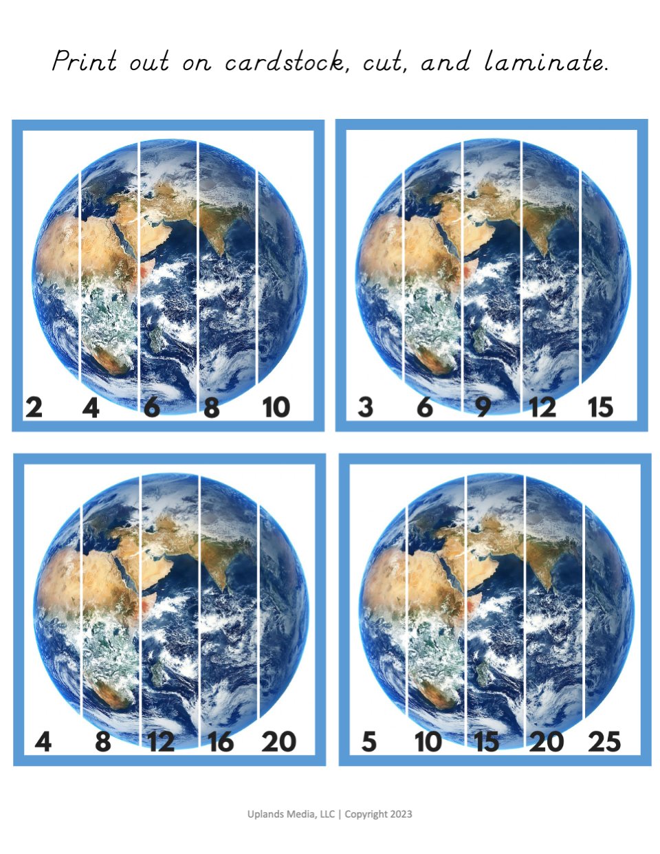 [Math] Skip Counting Puzzles - Earth Day | Printables by Carrots Are Orange