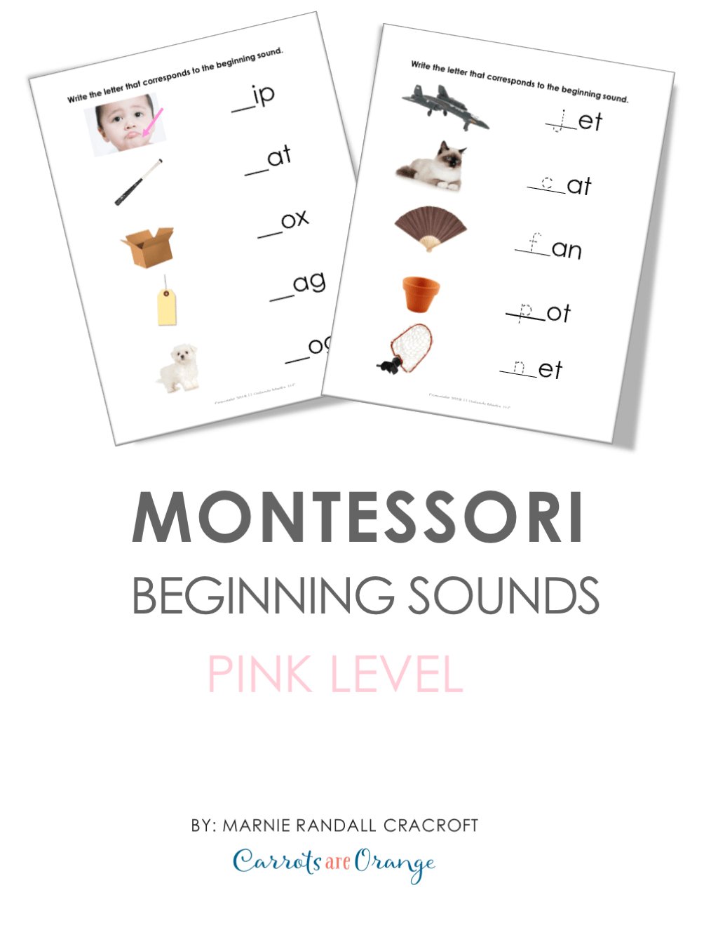[Pink Series] Beginning Phonetic Sounds | Printables by Carrots Are Orange