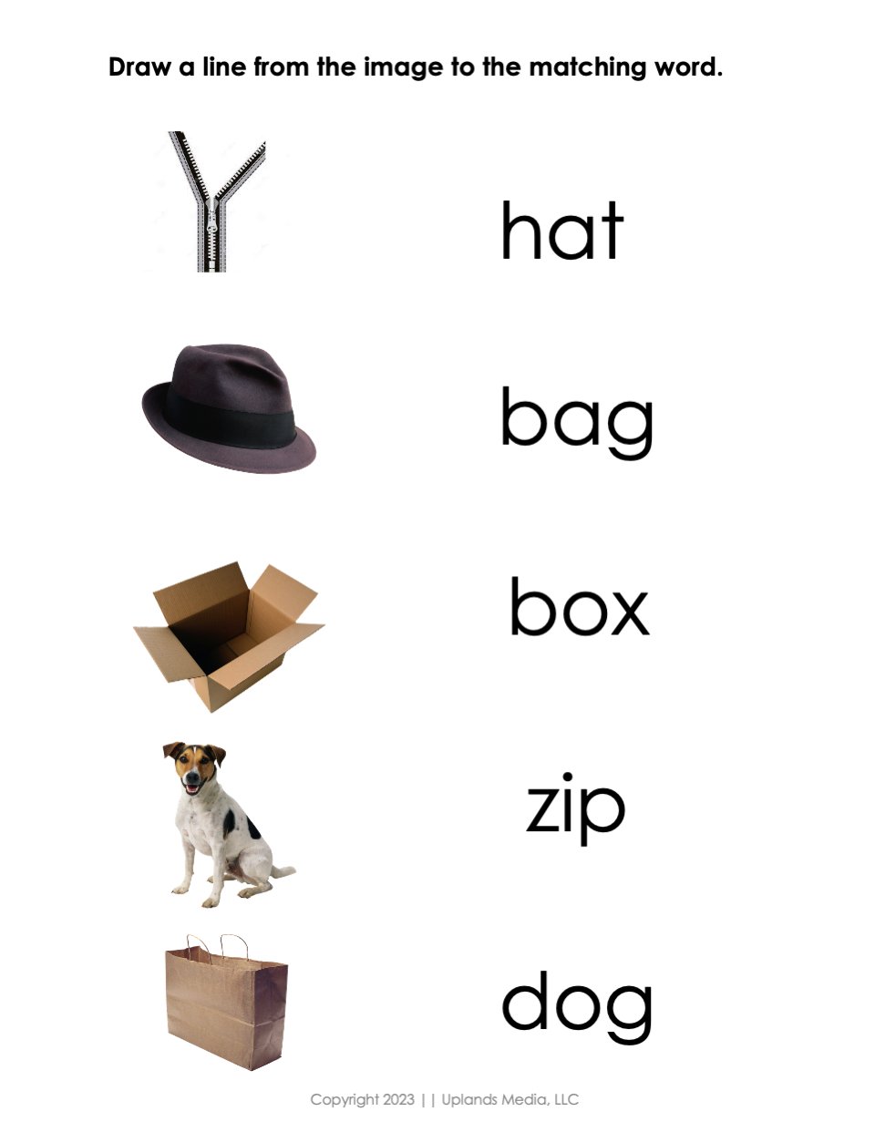 [Pink Series] Short Vowel Image to Word Label Match | Printables by ...