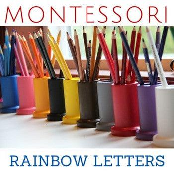 Montessori Rainbow Letters | Printables by Carrots Are Orange